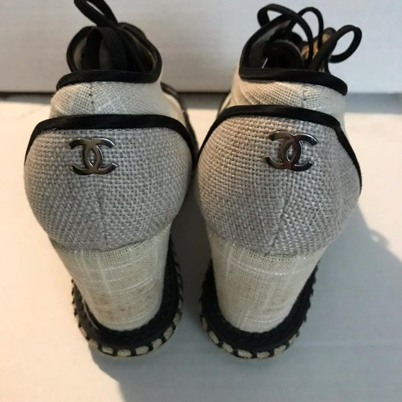 CHANEL by Karl Lagerfeld | Shoes | Chanel Interlocking Cc Logo Lace Up ...